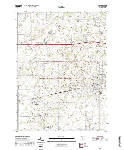 US Topo 7.5-minute map for Wauseon OH – American Map Store