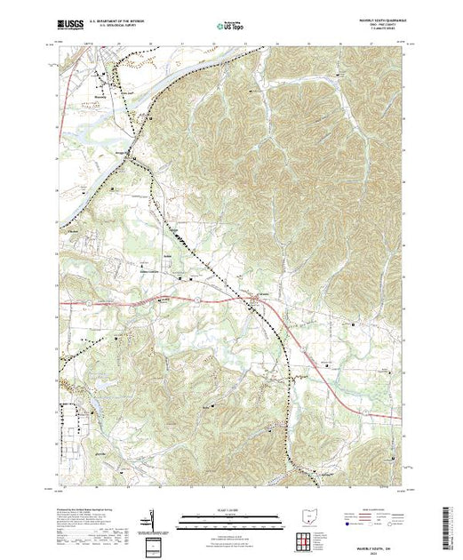 US Topo 7.5-minute map for Waverly South OH – American Map Store