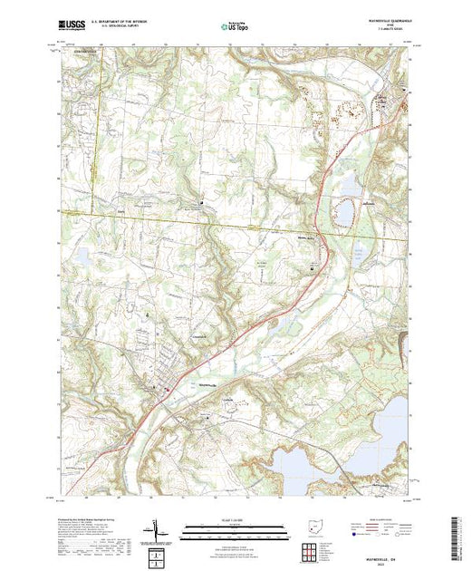 US Topo 7.5-minute map for Waynesville OH – American Map Store