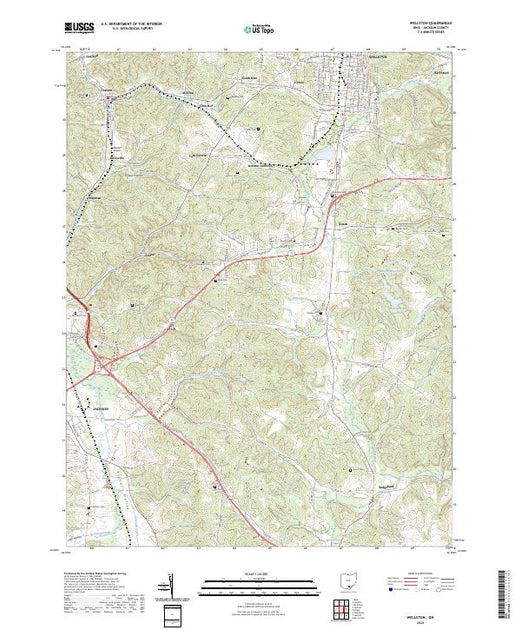 US Topo 7.5-minute map for Wellston OH – American Map Store