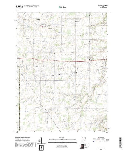 US Topo 7.5-minute map for Wharton OH – American Map Store