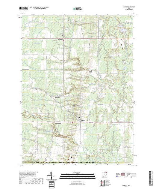US Topo 7.5-minute map for Windsor OH – American Map Store