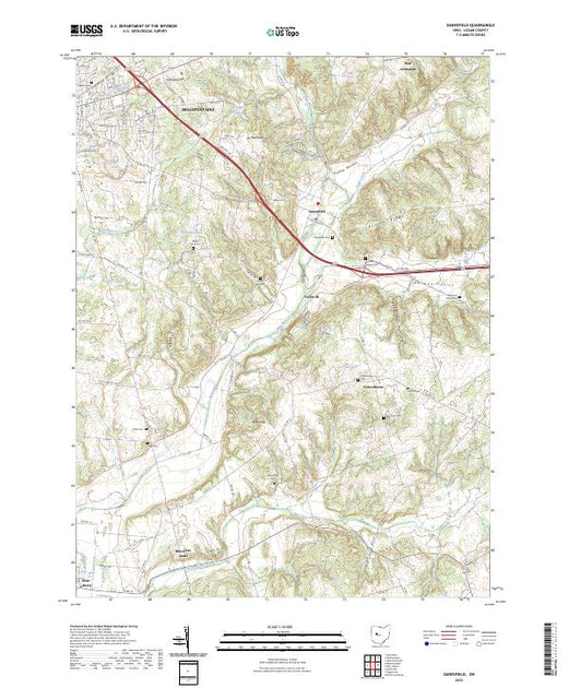 US Topo 7.5-minute map for Zanesfield OH – American Map Store