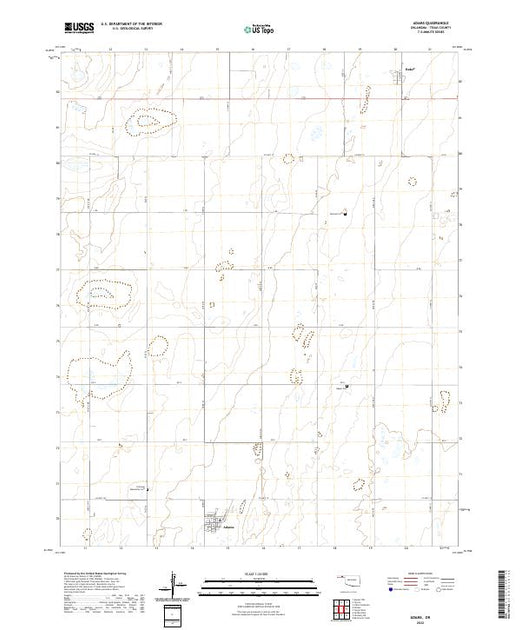 US Topo 7.5-minute map for Adams OK – American Map Store