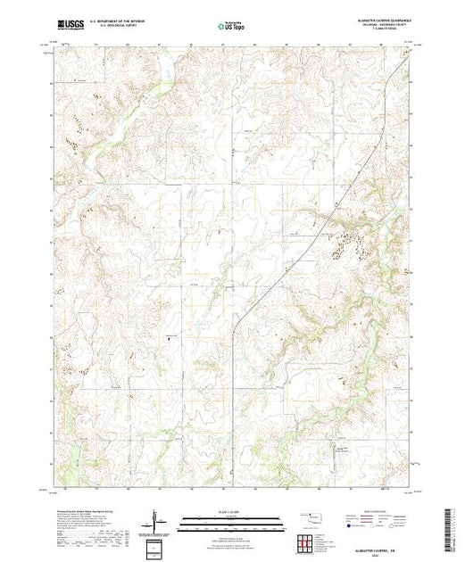 US Topo 7.5-minute map for Alabaster Caverns OK – American Map Store