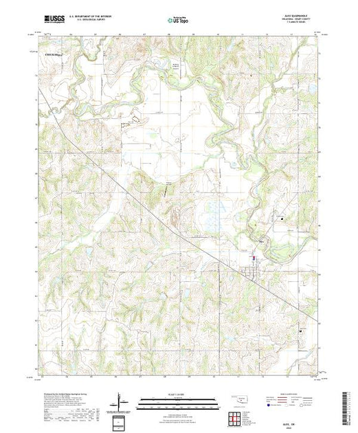 US Topo 7.5-minute map for Alex OK – American Map Store