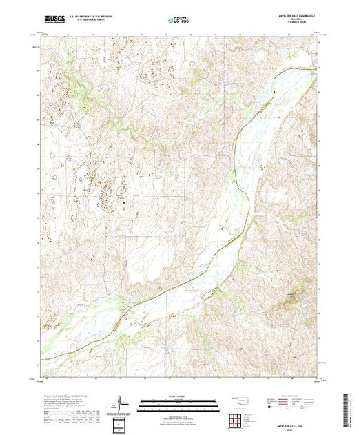 US Topo 7.5-minute map for Antelope Hills OK – American Map Store
