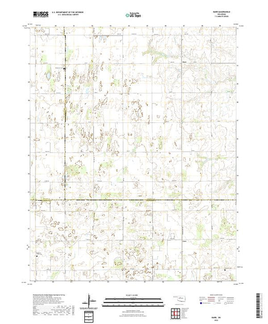 US Topo 7.5-minute map for Barr OK – American Map Store