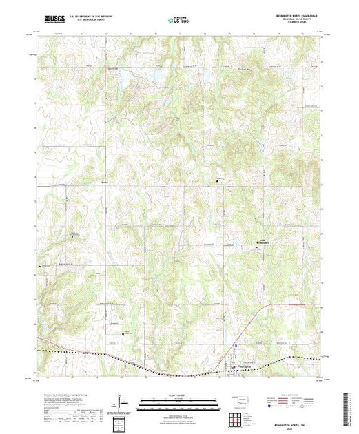 US Topo 7.5-minute map for Bennington North OK – American Map Store