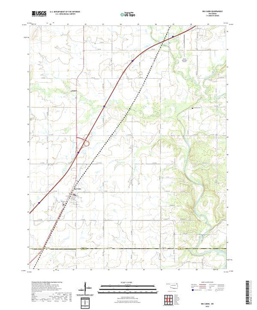 US Topo 7.5-minute map for Big Cabin OK – American Map Store