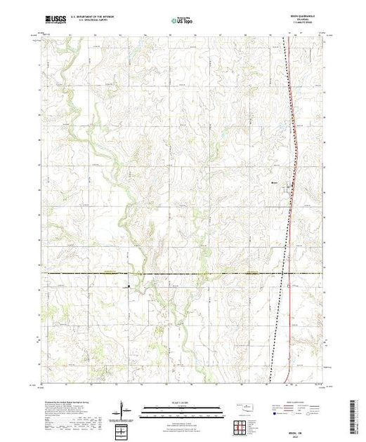 US Topo 7.5-minute map for Bison OK – American Map Store