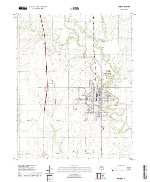 US Topo 7.5-minute map for Blackwell OK – American Map Store