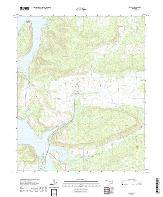 US Topo 7.5-minute map for Blocker OK – American Map Store