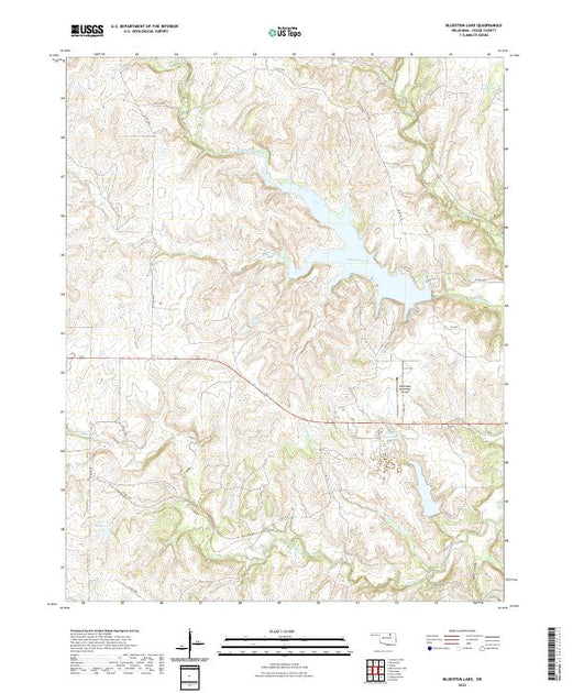 US Topo 7.5-minute map for Bluestem Lake OK – American Map Store
