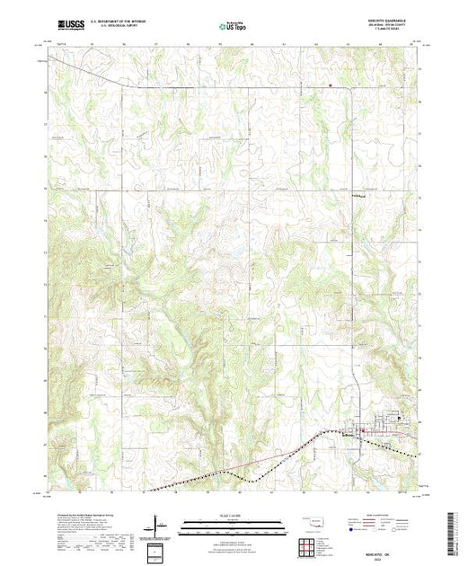 US Topo 7.5-minute map for Bokchito OK – American Map Store