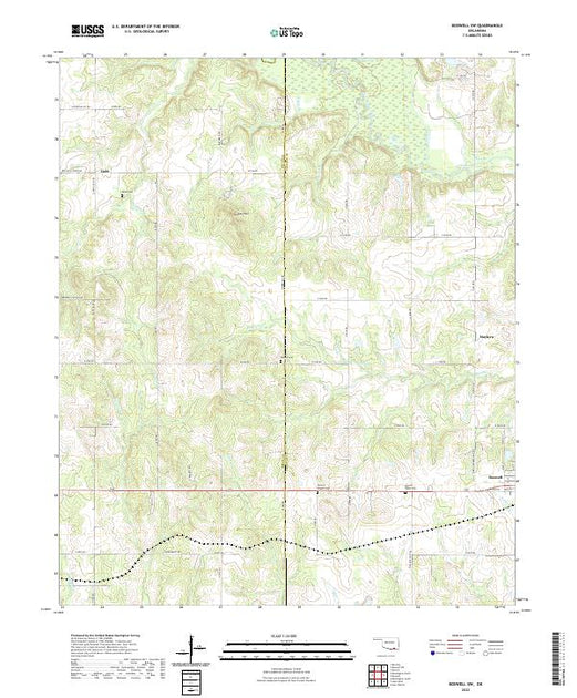 US Topo 7.5-minute map for Boswell SW OK – American Map Store