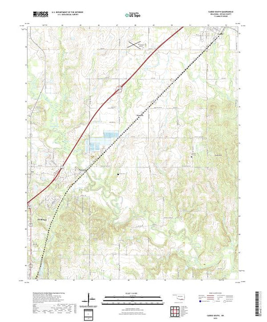 US Topo 7.5-minute map for Caddo South OK – American Map Store