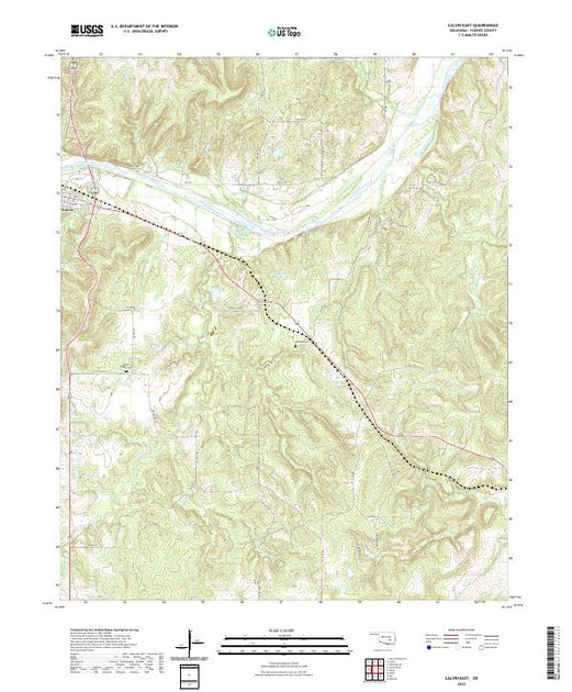 US Topo 7.5-minute map for Calvin East OK – American Map Store