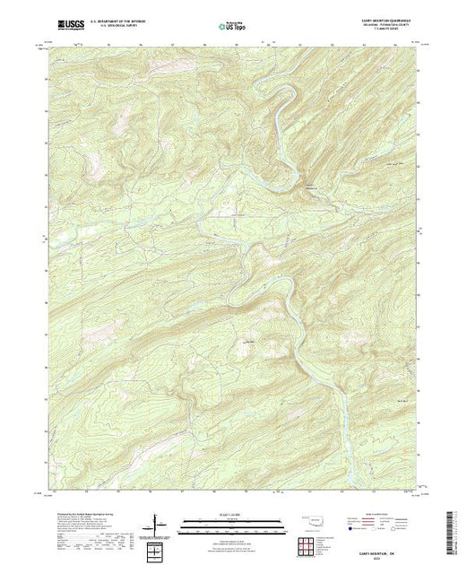 US Topo 7.5-minute map for Caney Mountain OK – American Map Store