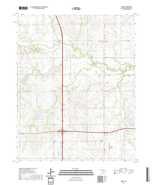 US Topo 7.5-minute map for Ceres OK – American Map Store