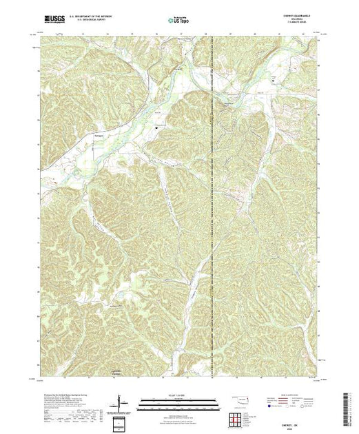 US Topo 7.5-minute map for Chewey OK – American Map Store