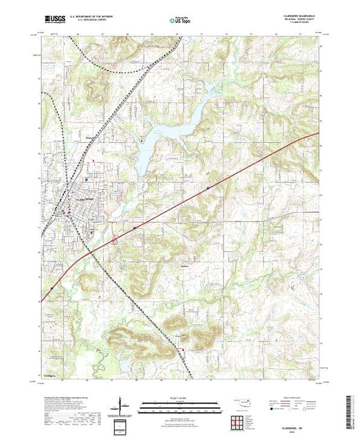 US Topo 7.5-minute map for Claremore OK – American Map Store
