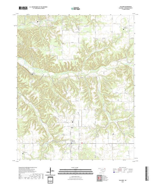 US Topo 7.5-minute map for Colcord OK – American Map Store