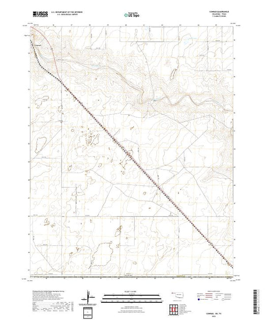 US Topo 7.5-minute map for Conrad OKTX – American Map Store