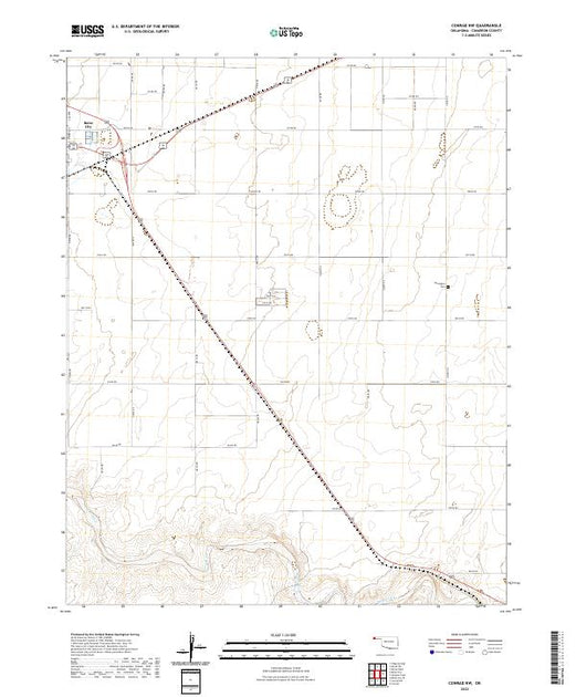 US Topo 7.5-minute map for Conrad NW OK – American Map Store