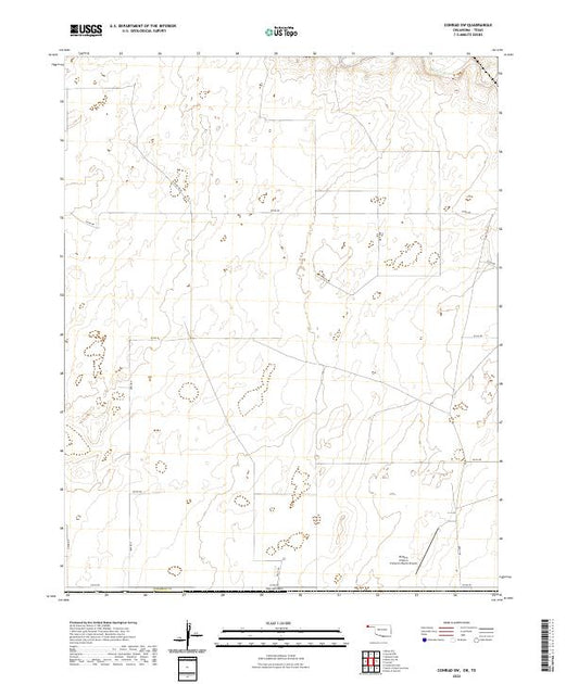 US Topo 7.5-minute map for Conrad SW OKTX – American Map Store