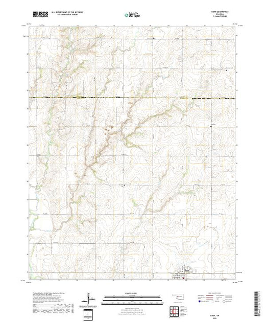 US Topo 7.5-minute map for Corn OK – American Map Store