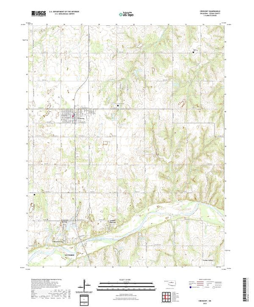 US Topo 7.5-minute map for Crescent OK – American Map Store