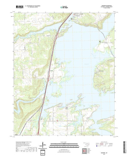 US Topo 7.5-minute map for Crowder OK – American Map Store