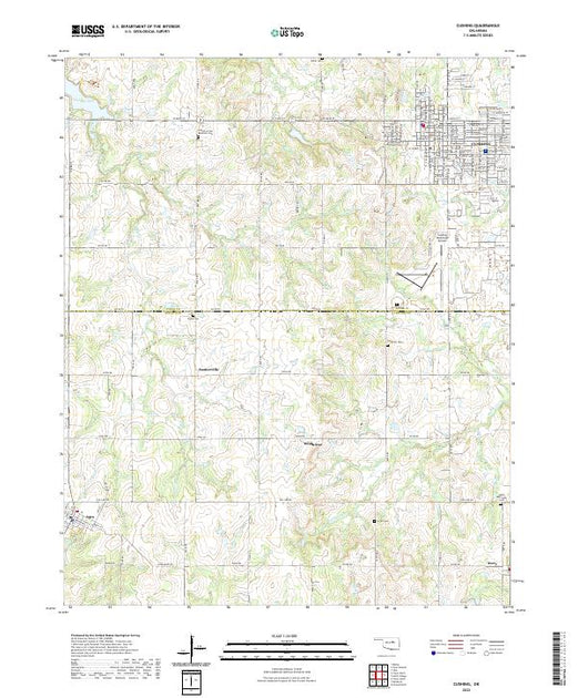 US Topo 7.5-minute map for Cushing OK – American Map Store