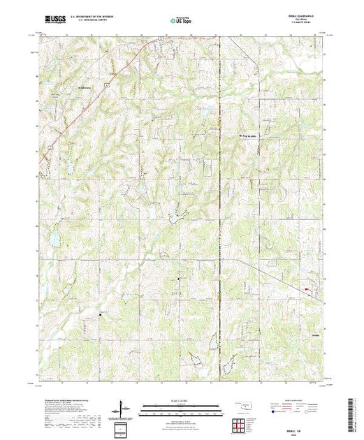 US Topo 7.5-minute map for Dibble OK – American Map Store