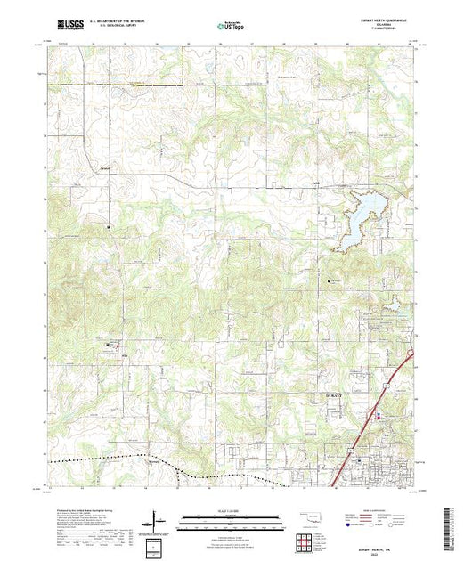 US Topo 7.5-minute map for Durant North OK – American Map Store