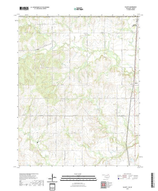 US Topo 7.5-minute map for Elliott OKKS – American Map Store