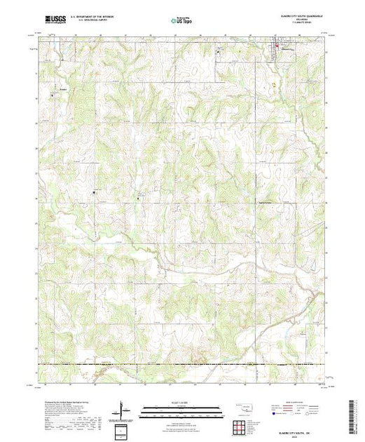 US Topo 7.5-minute map for Elmore City South OK – American Map Store