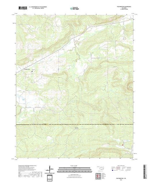 US Topo 7.5-minute map for Featherston OK – American Map Store