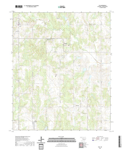 US Topo 7.5-minute map for Fox OK – American Map Store