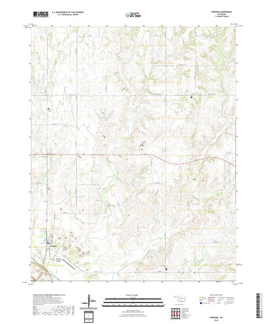 US Topo 7.5-minute map for Freedom OK – American Map Store