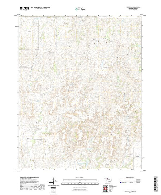 US Topo 7.5-minute map for Freedom NW OKKS – American Map Store