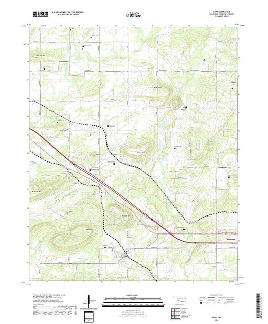 US Topo 7.5-minute map for Gans OK – American Map Store