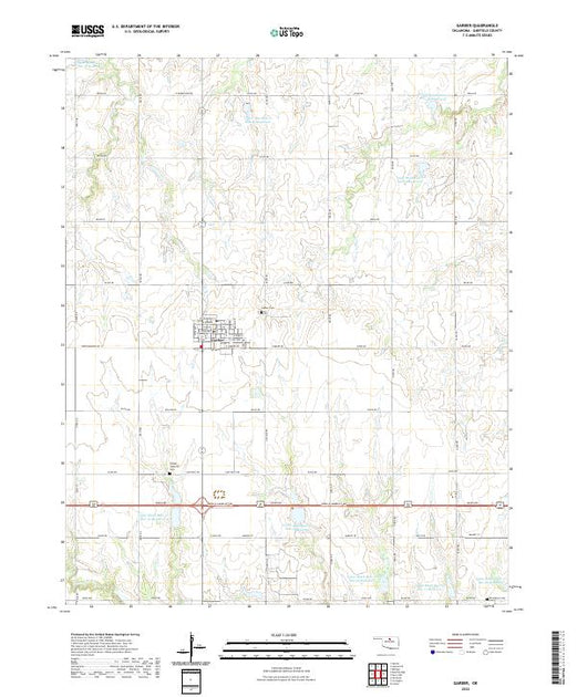 US Topo 7.5-minute map for Garber OK – American Map Store