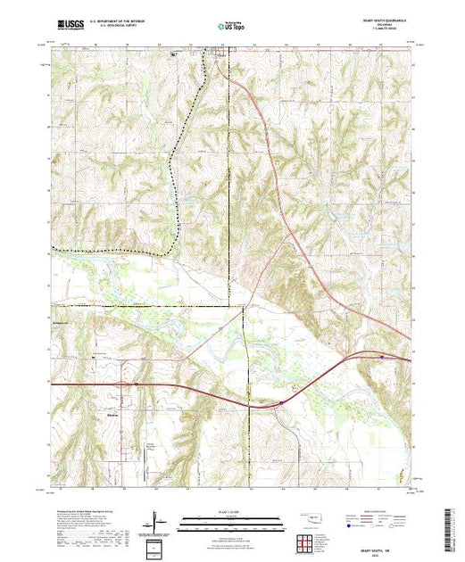 US Topo 7.5-minute map for Geary South OK – American Map Store