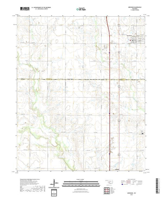 US Topo 7.5-minute map for Geronimo OK – American Map Store