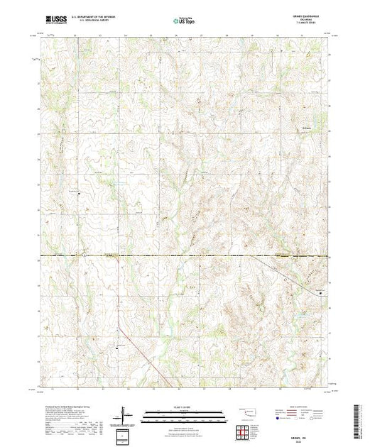 US Topo 7.5-minute map for Grimes OK – American Map Store