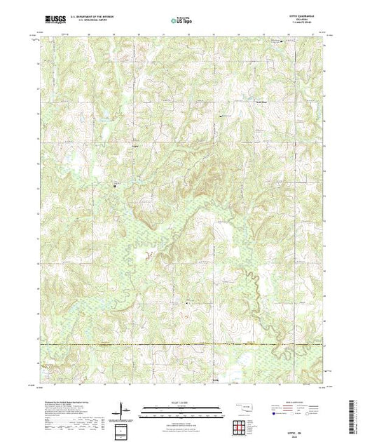 US Topo 7.5-minute map for Gypsy OK – American Map Store