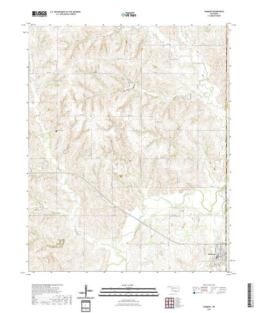 US Topo 7.5-minute map for Hammon OK – American Map Store