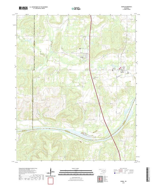 US Topo 7.5-minute map for Hanna OK – American Map Store